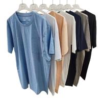 China Oversize Men's Cotton T-Shirt with Front Pocket Custom Designer Plain Tee S-2XL for sale
