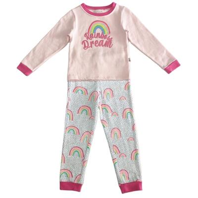 China Customized Winter Kids Pajamas Set for Girls Ages 3-10 Polyester Cotton O Neck for sale
