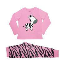China 100% Combed Cotton Girls Sleepwear Set Soft Animal Print Spring Autumn Ages 3-11 for sale