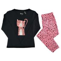 China Girls Kids Pajamas Set 60% Cotton 40% Polyester Long Sleeve Spring Ages 3-10Y OEM for sale