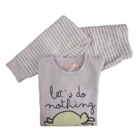 China Embroidered Purple Cotton Winter Girl Kids Pajamas Set Sizes 3Y to 10Y OEM Custom for sale
