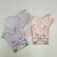 China Embroidered Purple Cotton Winter Girl Kids Pajamas Set Sizes 3Y to 10Y OEM Custom for sale