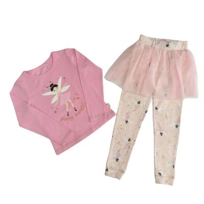 China Girls Cotton Polyester Pajama Sets Princess Print Full Print Pants 3Y to 10Y for sale