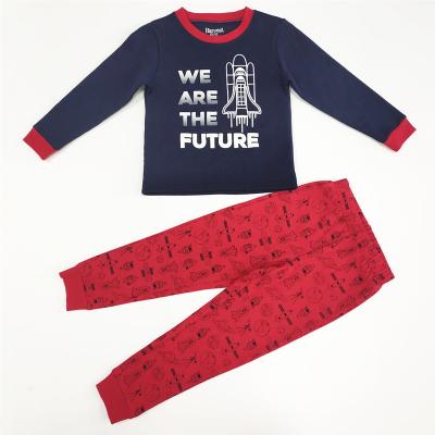 China Children Pajamas Set 2 Pcs Cartoon Sleepwear Kids Pyjamas O Neck Polyester Cotton for sale