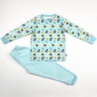 China Garment Dyed Kids Winter Pajamas Set Long Sleeve Polyester Cotton Ages 3-10 for sale