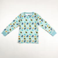 China Garment Dyed Kids Winter Pajamas Set Long Sleeve Polyester Cotton Ages 3-10 for sale