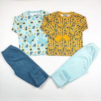 China Garment Dyed Kids Winter Pajamas Set Long Sleeve Polyester Cotton Ages 3-10 for sale
