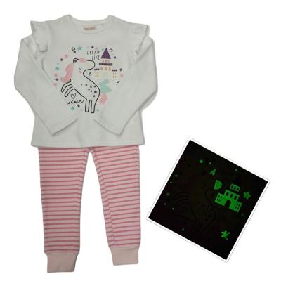 China Girls Winter Pajamas Set Cotton Fleece Lining 65% Polyester 35% Cotton Sizes 3Y to 10Y OEM for sale