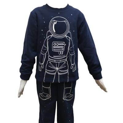 China Custom Glow in Dark Kids Pajamas Cotton Polyester Cartoon Print Ages 2-12 for sale
