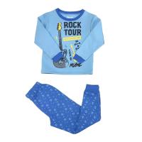 China Cartoon Printed 2 Piece Kids Pajama Set Polyester Cotton O Neck Sleepwear 2-12 Years for sale