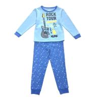China Cartoon Printed 2 Piece Kids Pajama Set Polyester Cotton O Neck Sleepwear 2-12 Years for sale