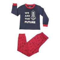China Cartoon Printed 2 Piece Kids Pajama Set Polyester Cotton O Neck Sleepwear 2-12 Years for sale