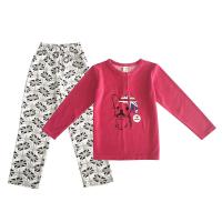 China Kids Cotton Animal Pattern Pajamas Set O Neck Sleepwear for Children Ages 3-10 for sale