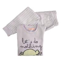 China Girls Cotton Long Sleeve Pajama Set Anti-Wrinkle Breathable Sleepwear 3Y-10Y for sale