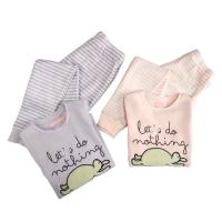 China Girls Cotton Long Sleeve Pajama Set Anti-Wrinkle Breathable Sleepwear 3Y-10Y for sale
