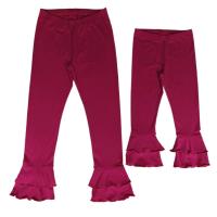 China Girls Ruffle Leggings 3Y-10Y Soft Cotton Blend Kids Fashion Customizable Breathable for sale
