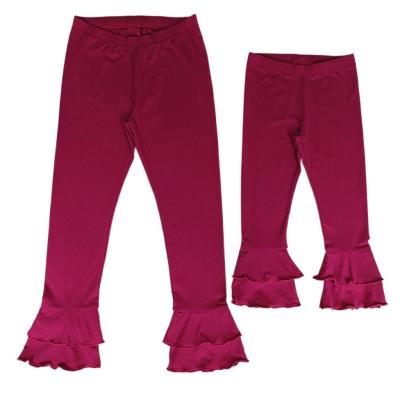 China Girls Ruffle Leggings 3Y-10Y Soft Cotton Blend Kids Fashion Customizable Breathable for sale