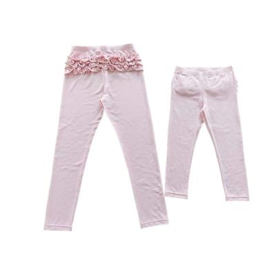 China Girls Ruffle Leggings Soft Hand Feel 62% Polyester 33% Cotton 5% Spandex Sizes 3Y-10Y for sale