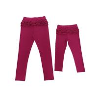 China Girls Ruffle Leggings Soft Hand Feel 62% Polyester 33% Cotton 5% Spandex Sizes 3Y-10Y for sale