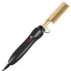 China Experience Luxury Styling with Flat Iron Heated Hotcombs hot comb - Gold black for sale