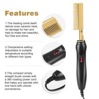 China Electric Heating Comb 0.5kg 110V-220V Dual Voltage Hair Straightener Hot Comb for Hair Growth for sale