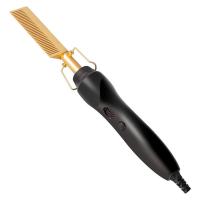 China Experience Luxury Styling with Flat Iron Heated Hotcombs hot comb - Gold black for sale