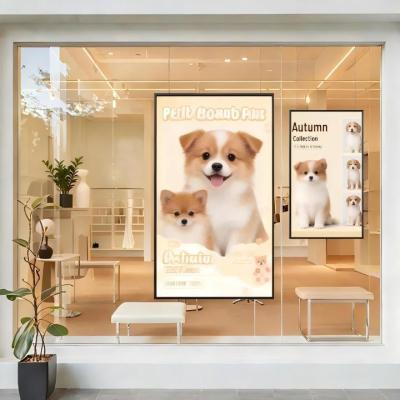 China Indoor 4K LCD Digital Window Displays Android Shop Advertising Screen Commercial Display Solution for sale
