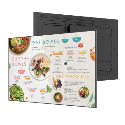 China Wall Mounted 43Inch Digital Menu Boards Advertising Screen 1000Nits 4K UHD Commercial Display for sale