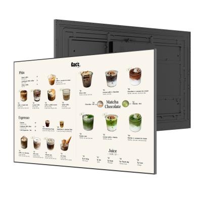 China Large Size Digital Menu Boards 75 Inch LCD Advertising Display for Food Chain 4K UHD Commercial Screen for sale