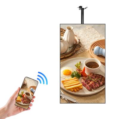 China Indoor 4K LCD Advertising Display Hanging Mounted Android Digital Signage Commercial Screen for sale