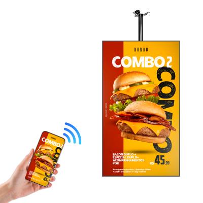 China Wall Window Full Color LCD Digital Menu Board Animation Advertising Hanging Ceiling 4K UHD Display for sale