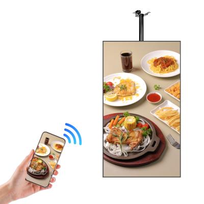China Ceiling Mounted Hanging Digital Signage LCD Restaurant Menu Poster Ad Screen 4K UHD Commercial Display for sale