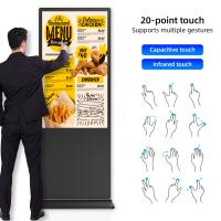 China Floor Standing Indoor Touch Screen Digital Signage Interactive Kiosk Capacitive 4K UHD Android Commercial for sale