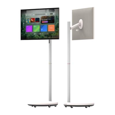 China Android 12 Portable Smart TV On Wheels Touchscreen 1080p 27
