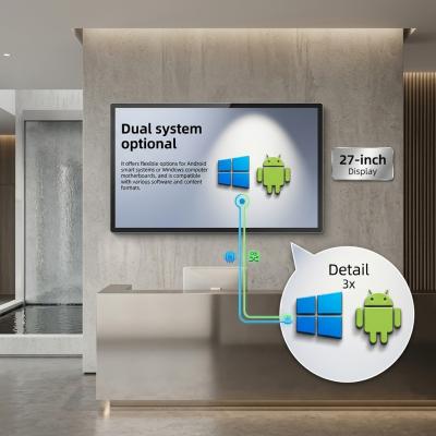 China 27 Inch Wall Mounted LCD Digital Signage Corporate Lobby Display Interactive Infrared Touch Full HD for sale