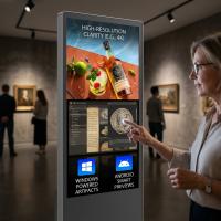 China 27 Inch Floor Standing LCD Digital Signage Museum Exhibition Display Interactive Infrared Touch Full HD for sale