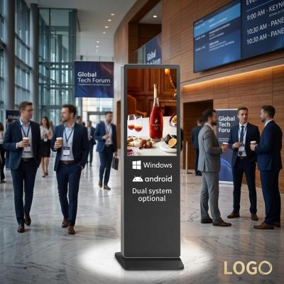 China 49 Inch Floor Standing LCD Digital Signage Conference Center Display Interactive 10-Point Touch Full HD for sale