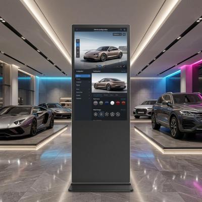 China 75 Inch Floor Standing LCD Digital Signage Car Dealership Display Interactive Capacitive Touch 4K UHD for sale