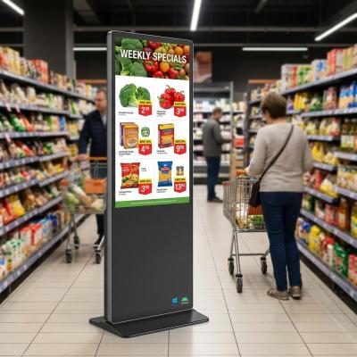 China 49 Inch Floor Standing LCD Digital Signage Supermarket Display Interactive Capacitive Touch Full HD for sale