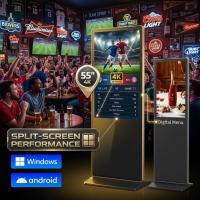 China 55 Inch Wall Mounted LCD Digital Signage Sports Bar Display Interactive Infrared Touch 4K UHD for sale