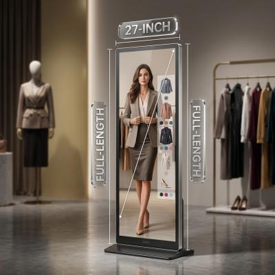 China 27 Inch Floor Standing LCD Digital Signage Clothing Store Display Interactive Infrared Touch Full HD for sale