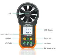 China Popular Anemometer Digital Handheld Wind Speed Meter Tester with 1*9V 6F22 Battery for sale