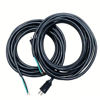 China Heavy Duty Custom 3 Prong Stripped Ends Black US Power Supply Cord Soow Power Cable for sale
