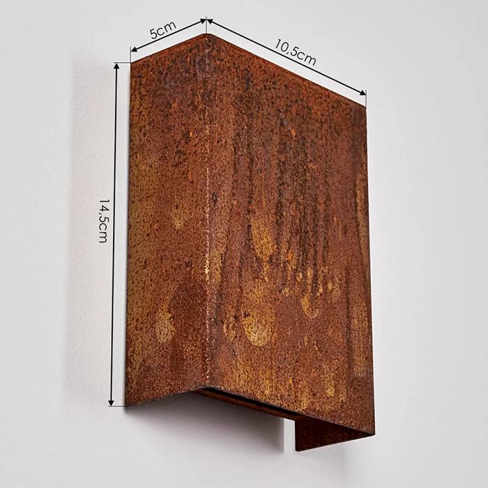 corten steel wall light