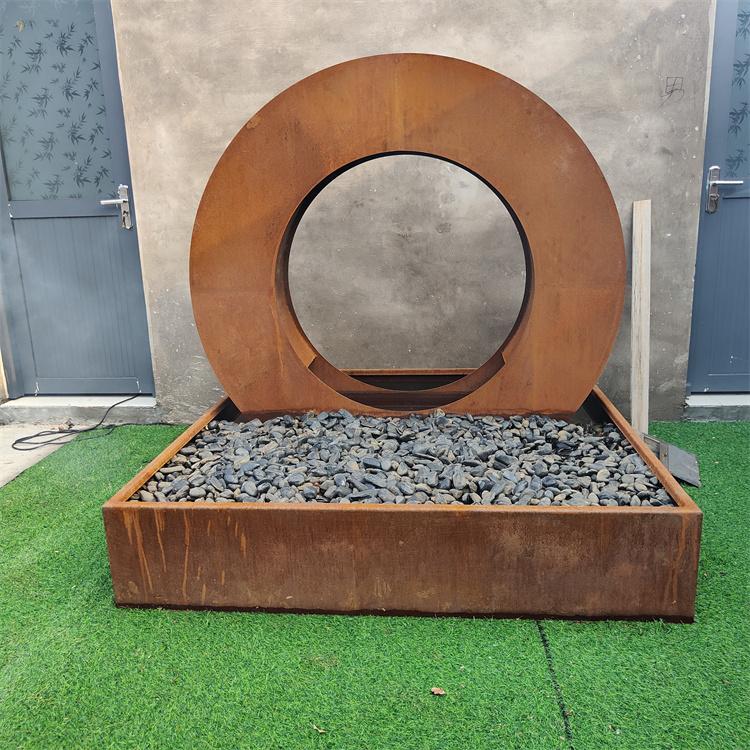 garden rust water feature
