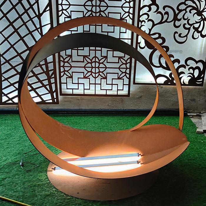CORTEN steel sculpture with light