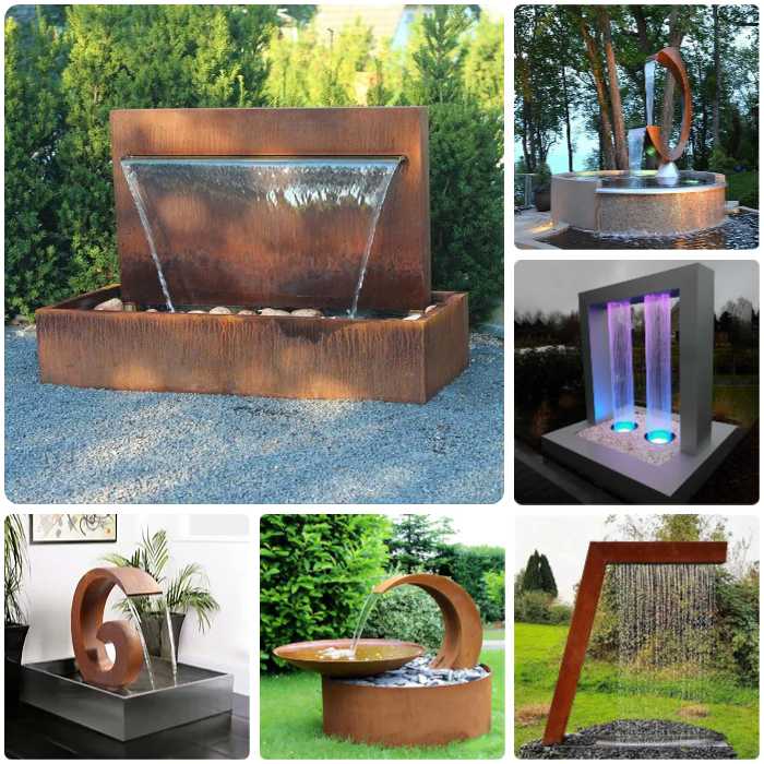 corten steel water feature