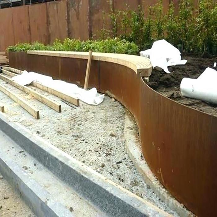 Roof Garden with corten steel garden edging