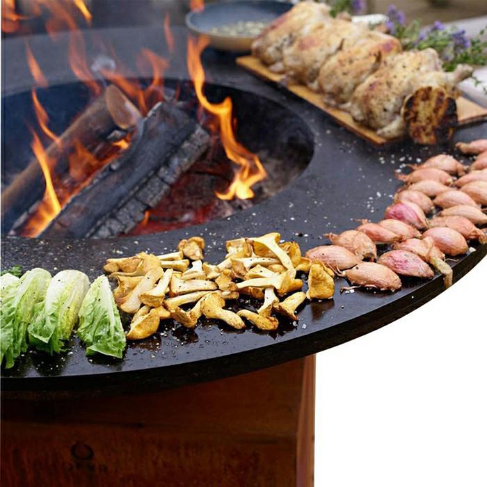 corten steel charcoal bbq grill
