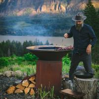 China Custom Logo Bbq Camping Grill Outdoor Corten Steel BBQ Grill for sale